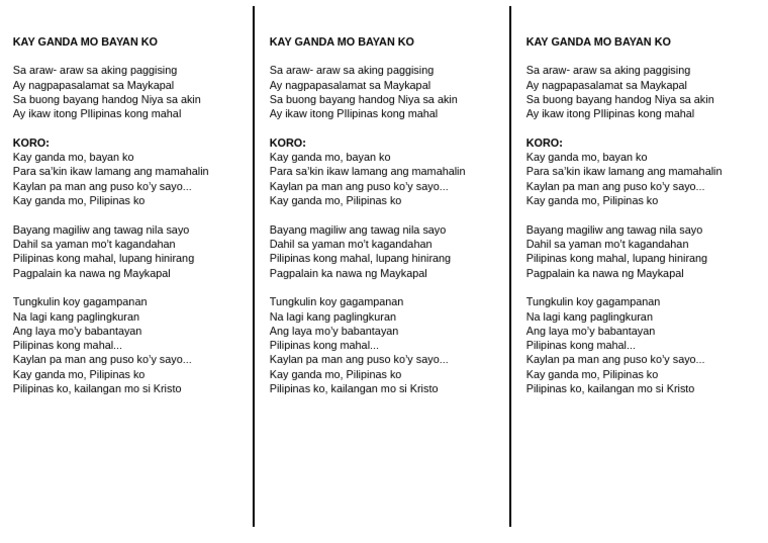 Kay Ganda Mo Bayan Ko-A4 | PDF