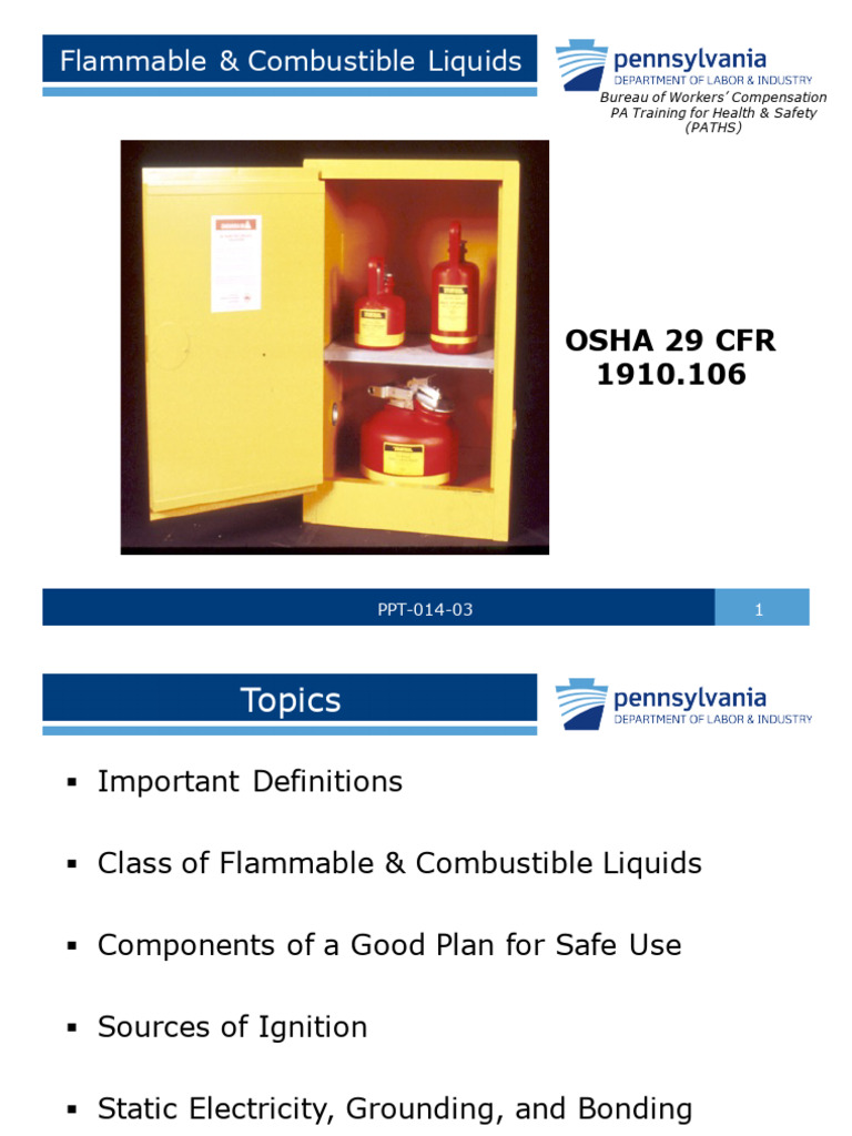 Flammable & Combustible Liquids Safety Guide | PDF | Liquids ...