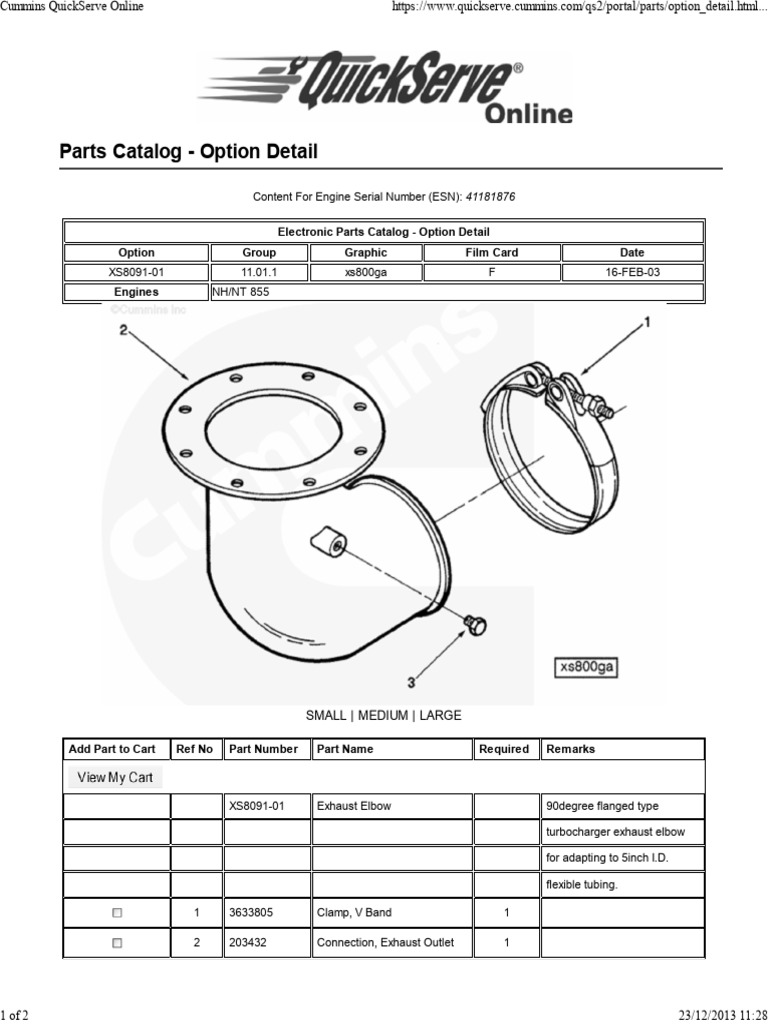 Cummins NH/NT 855 Parts Catalog | PDF