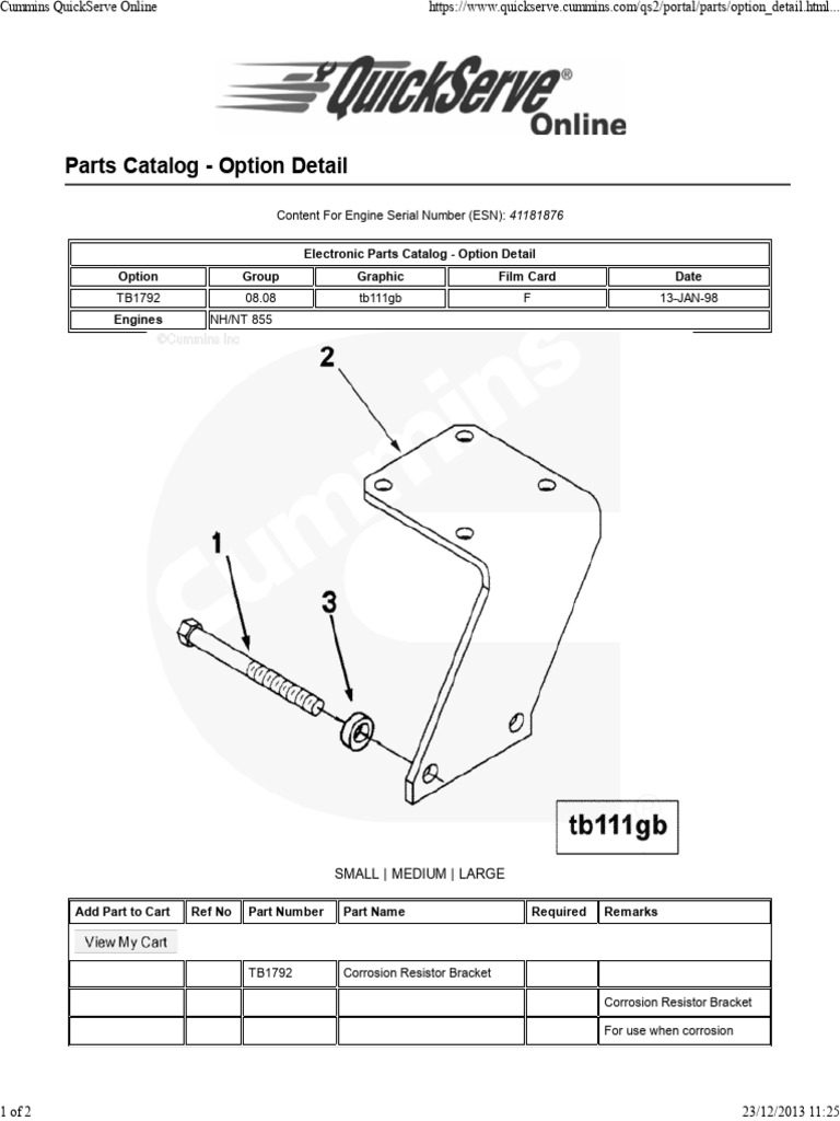 Corrosion Resistor Bracket GENSET NTA 855 | PDF