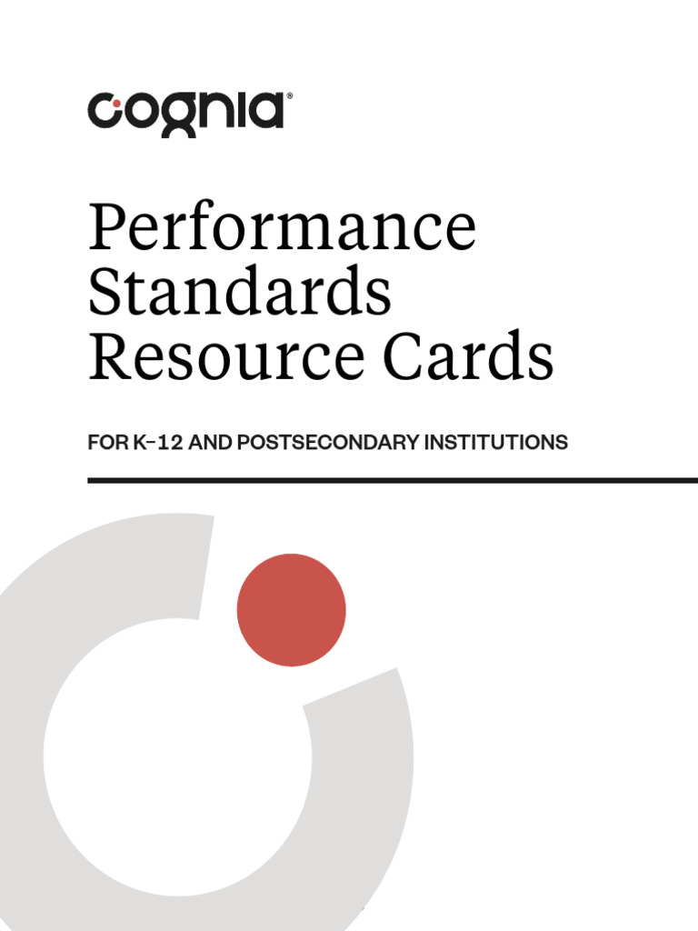 Cognia Performance Standards Cards | PDF | Mentorship | Learning