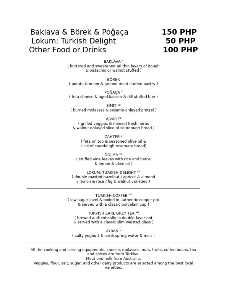 Chef Raci's Menu | PDF