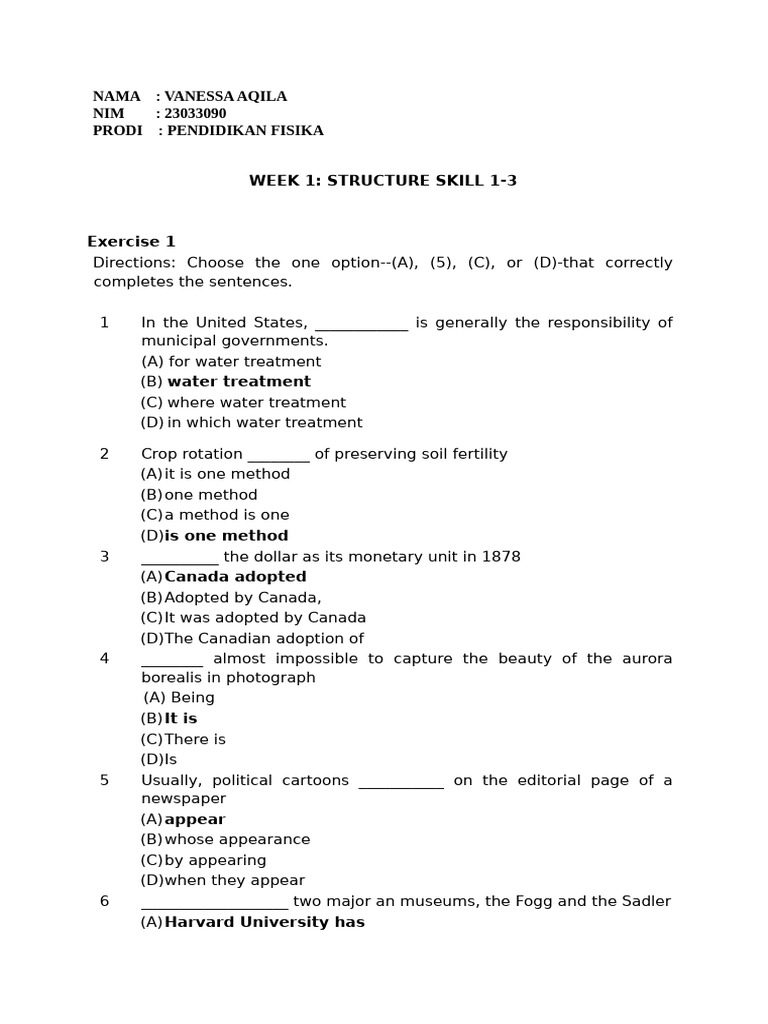 Week 2 - Structure Skill 1 - 3 (Rina) | PDF | Earth | Tide