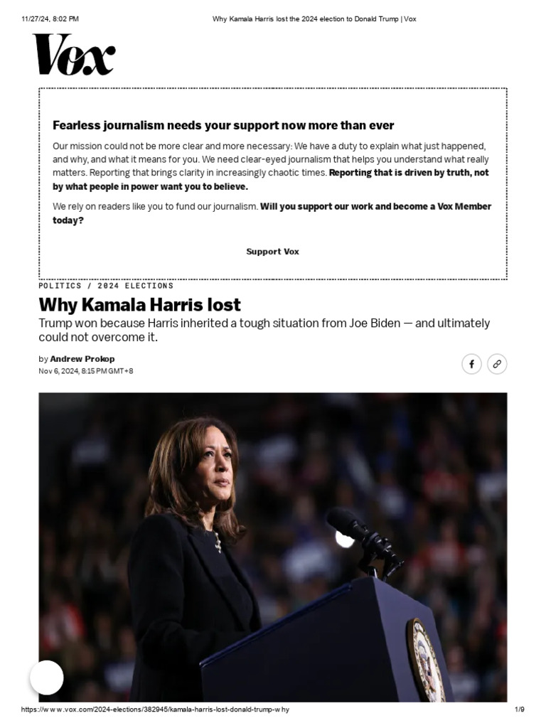 Kamala Harris's 2024 Election Loss Explained | PDF | Swing State | Joe ...