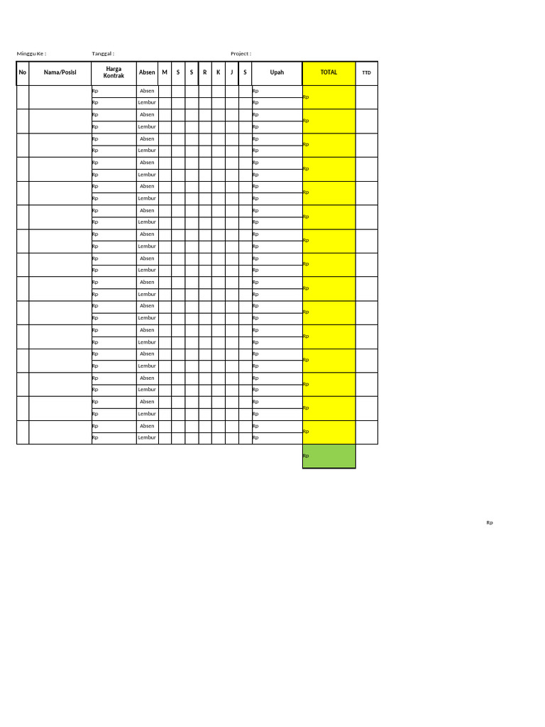 Absen Tukang | PDF