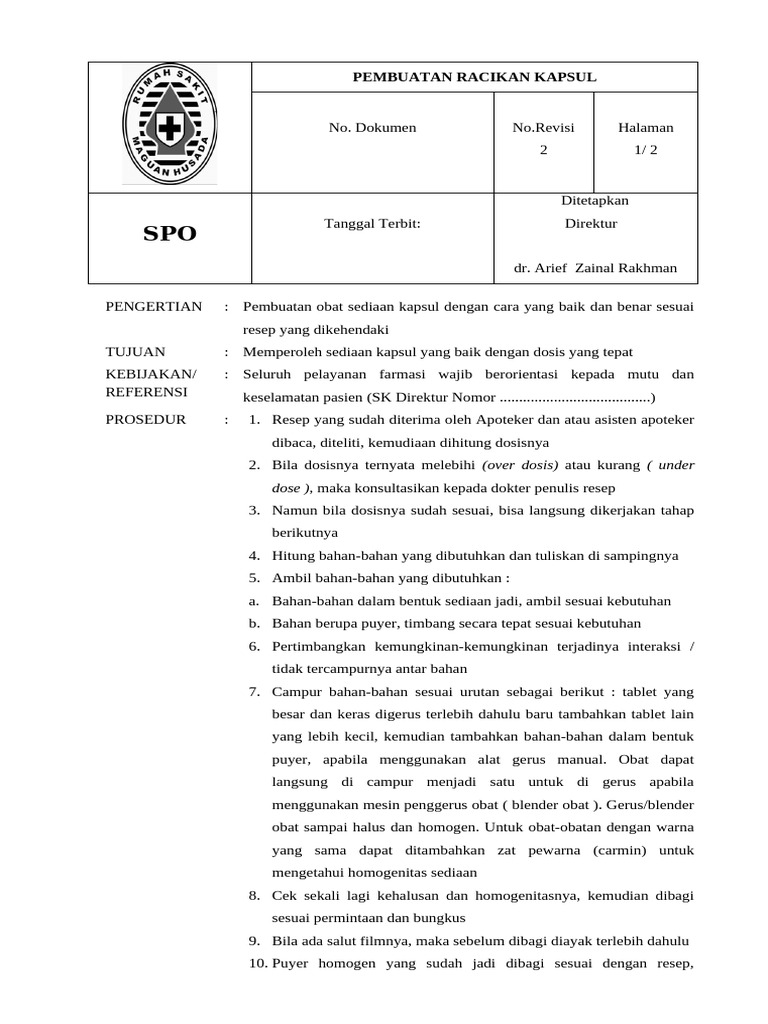 Panduan Pembuatan Racikan Kapsul | PDF
