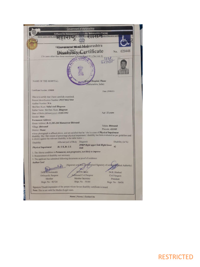 Handicap Certification | PDF
