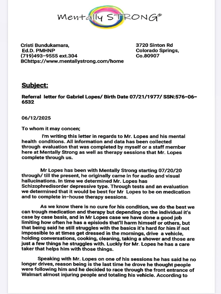 Letter To Ssa | PDF
