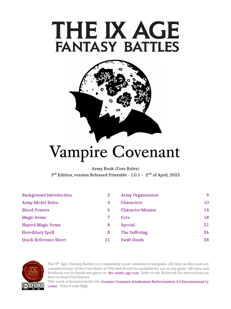 T9A-FB 3ed VC 2025 Released-1.0.1 EN | PDF | Vampires | Necromancy