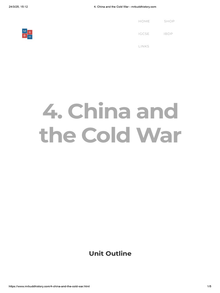 China and The Cold War | PDF | Cold War | China