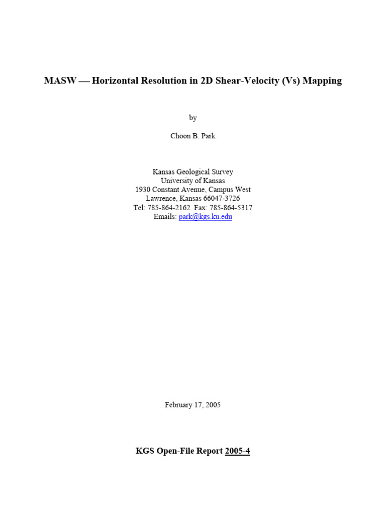 MASW 2D Shear-Velocity Mapping Guide | PDF | Accuracy And Precision | Map