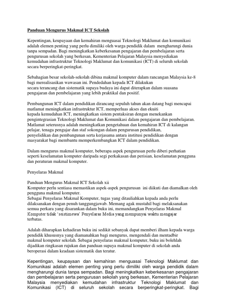 Panduan Mengurus Makmal ICT Sekolah | PDF | Seni