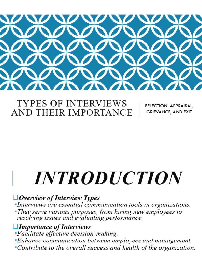 Types of Interviews and Their Importance | PDF | Employee Retention ...