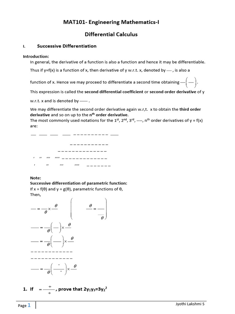 Differential Calculus Notes 2 | PDF