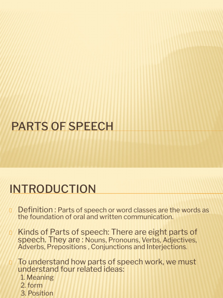 Understanding Parts of Speech | PDF