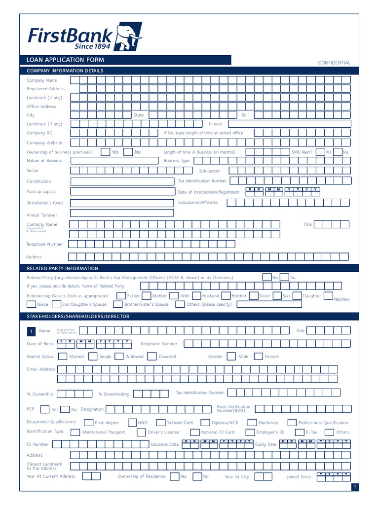 Corporate Loan Application | PDF | Identity Document | Loans