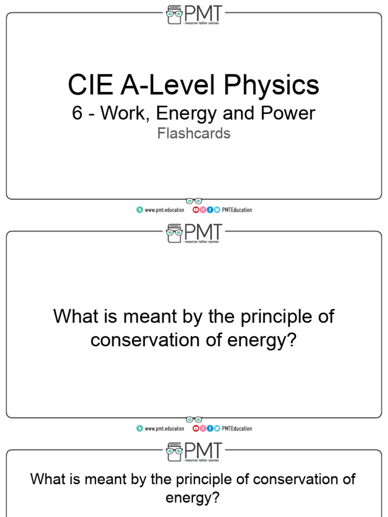 5 Work, Energy, Power FlashCards | PDF | Potential Energy | Force
