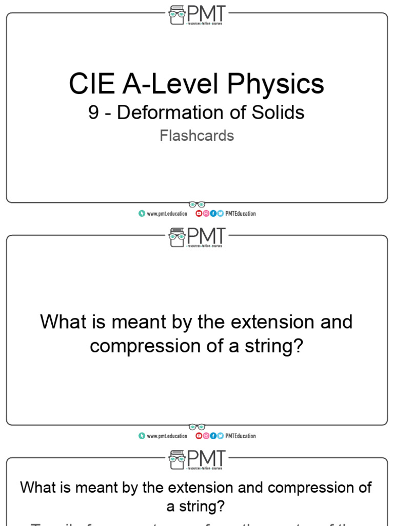 6 - Deformation of Solids-FlashCards | PDF | Deformation (Engineering) | Elasticity (Physics)