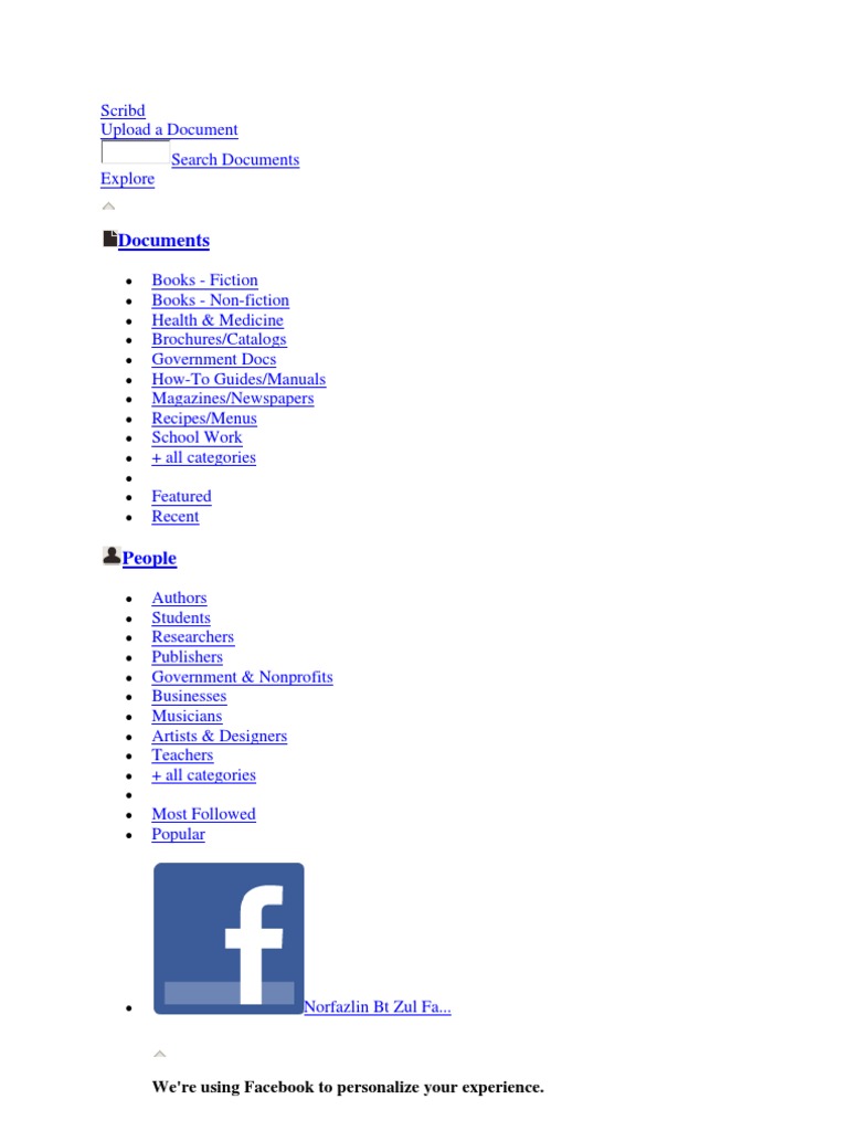 Documents: We're Using Facebook To Personalize Your Experience | PDF | Social Information ...