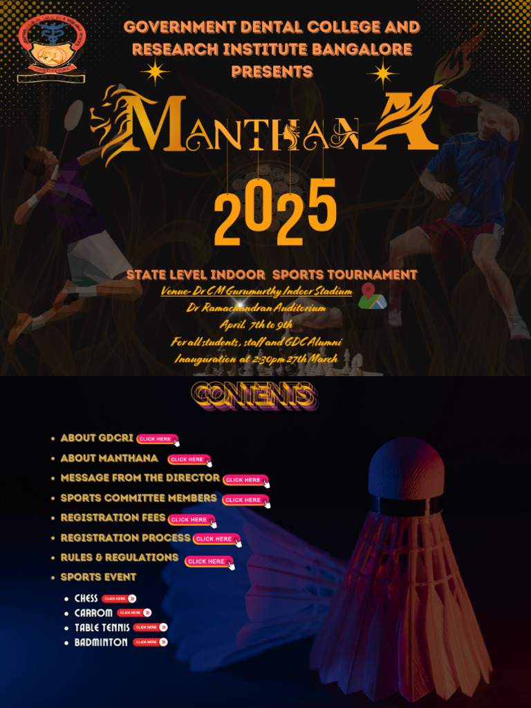 GDC Bangalore Sports Tournament 2025 | PDF | Dentistry | Sports