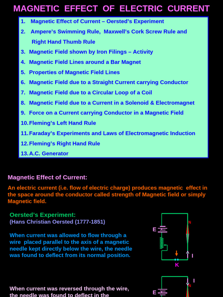 Magnetic Effect of Current | PDF | Magnetic Field | Electromagnetic ...