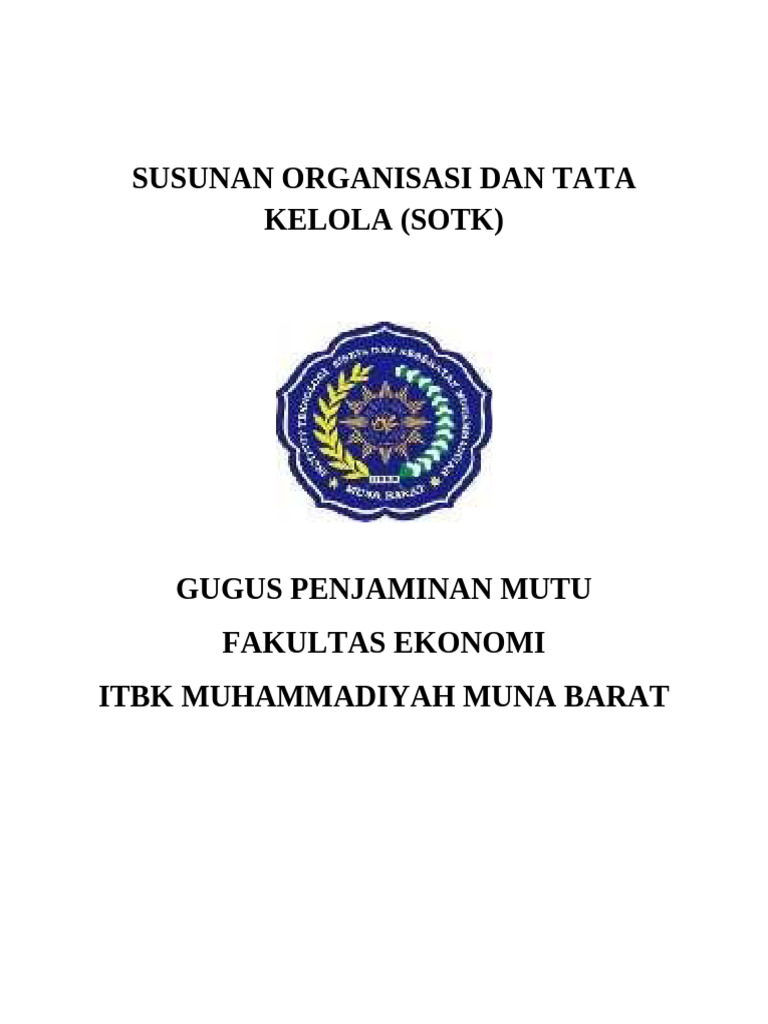Contoh SOTK Fakultas Ekonomi ITBKM | PDF