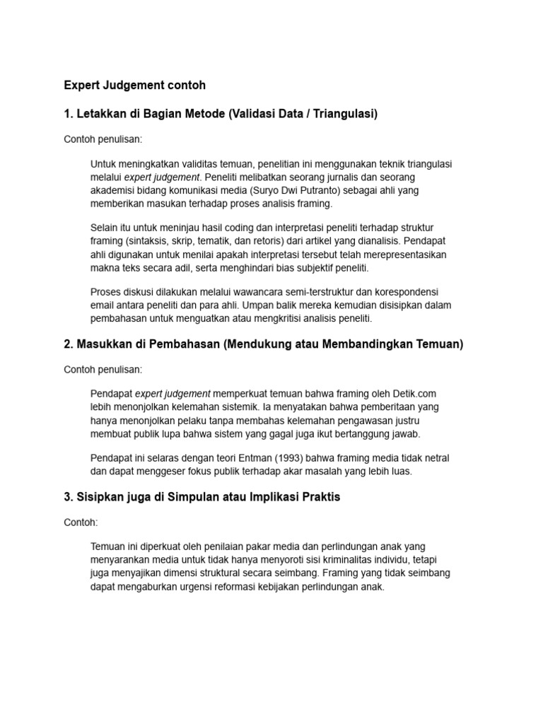 Expert Judgement Contoh | PDF
