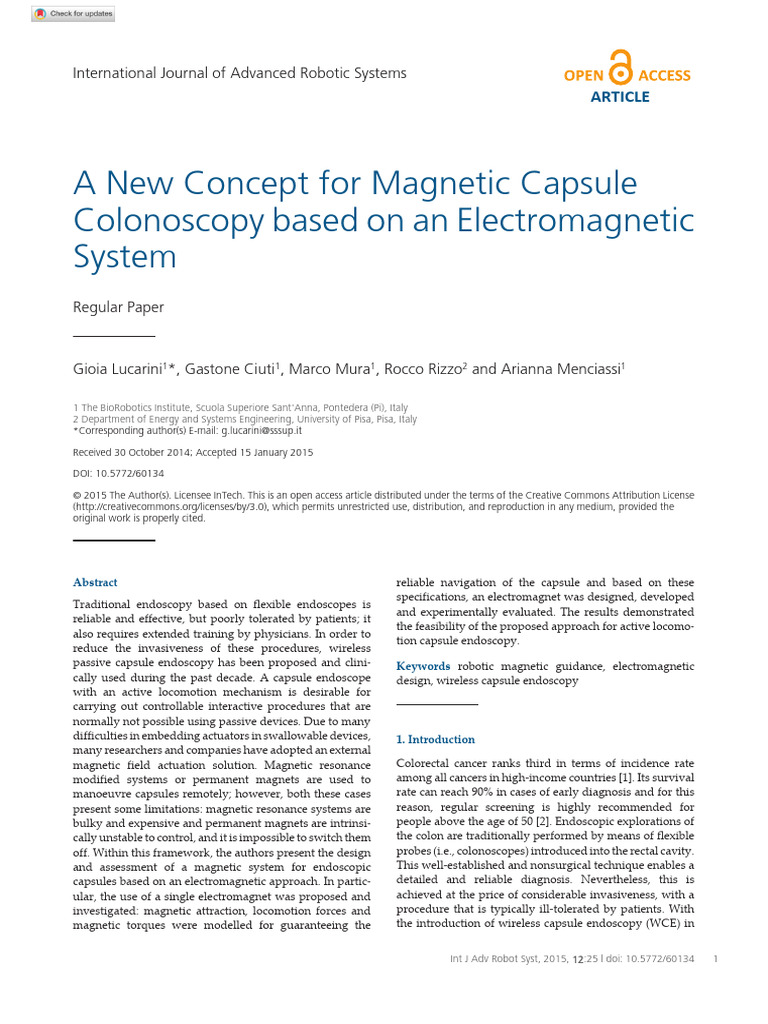 Electromagnetic System for Capsule Endoscopy | PDF | Magnetic Field | Force