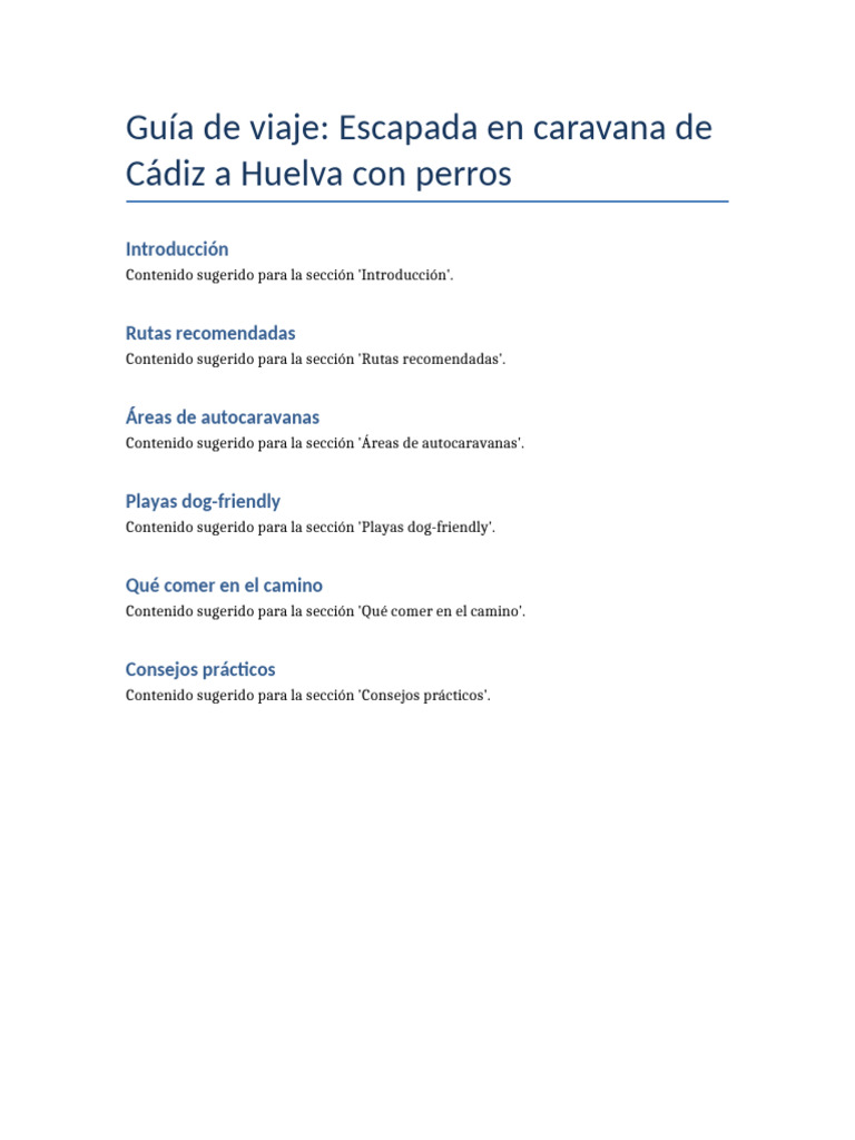 1 Guia Caravana Cadiz Huelva Con Perros | PDF