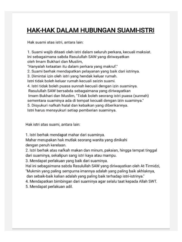 Hak Dan Kewajiban Suami Istri | PDF