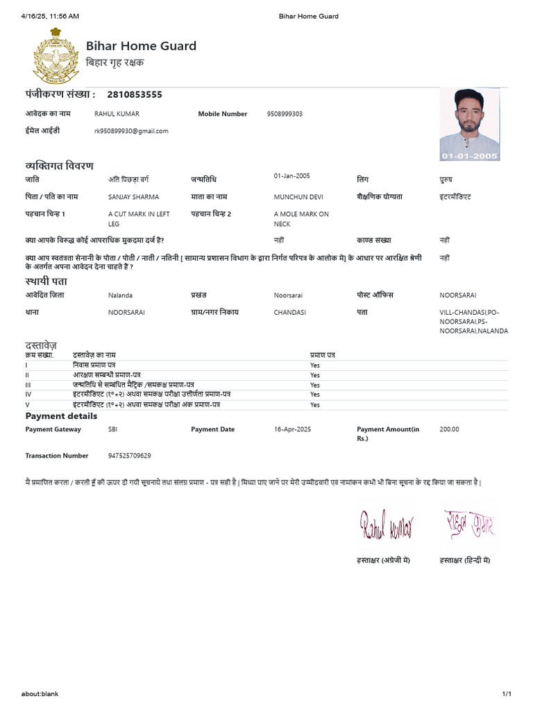 Bihar Home Guard | PDF