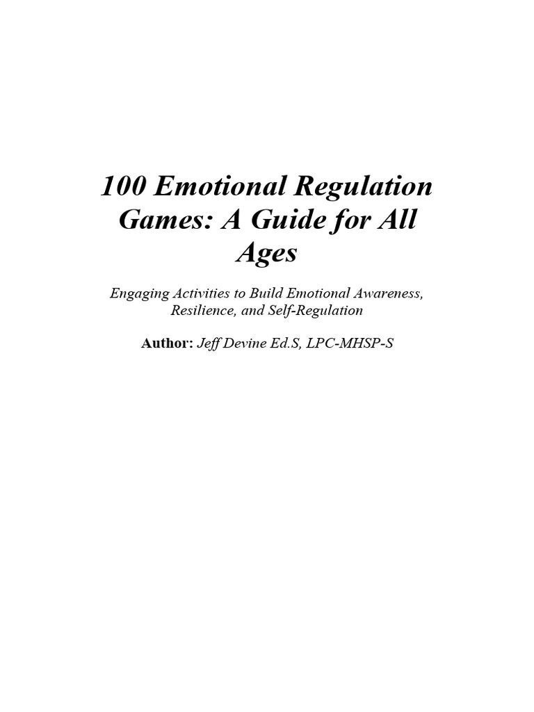 Emotional Regulation Games for Adults | PDF | Emotional Self Regulation ...
