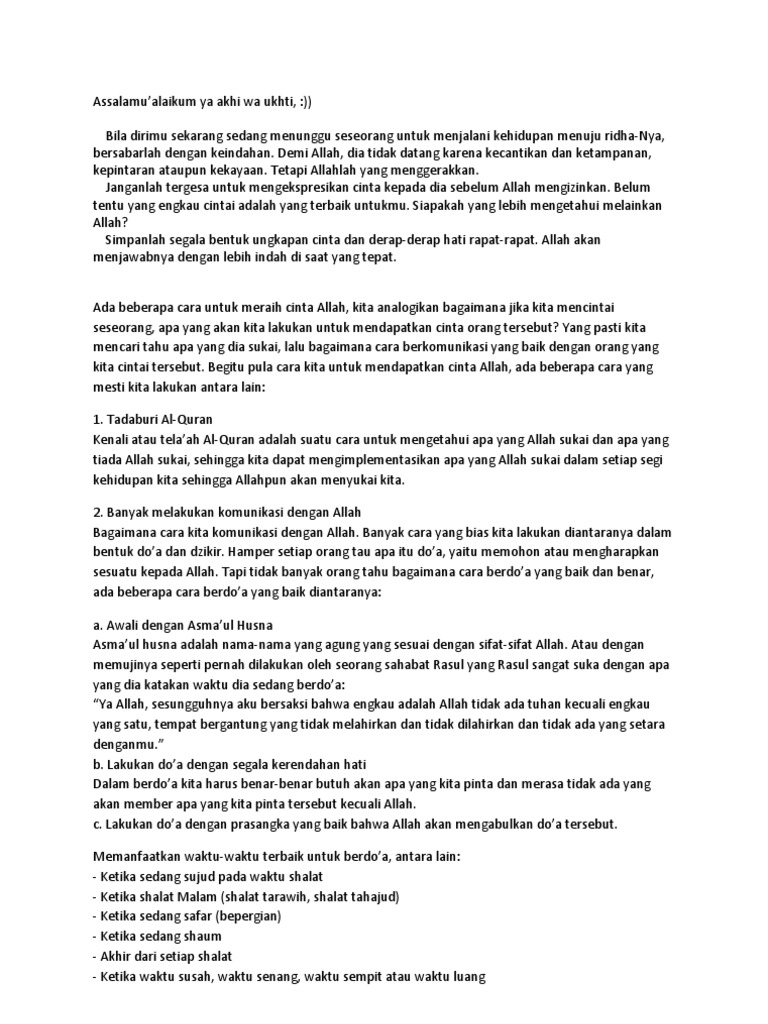 Cinta Allah SWT | PDF