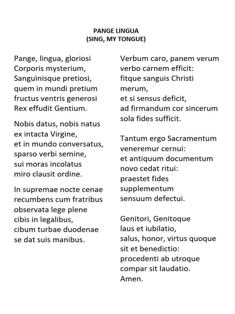 Pange Lingua | PDF