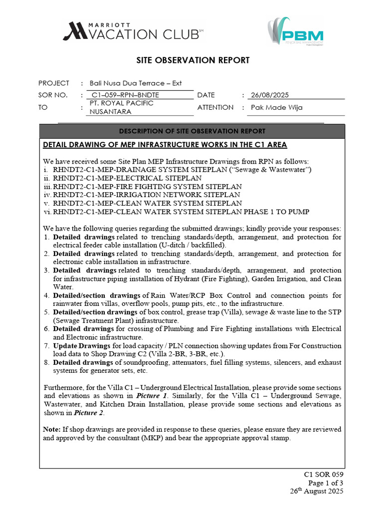 Bndte - c1 - Sor 059 (Site Observation Report Regarding Detail Drawing ...
