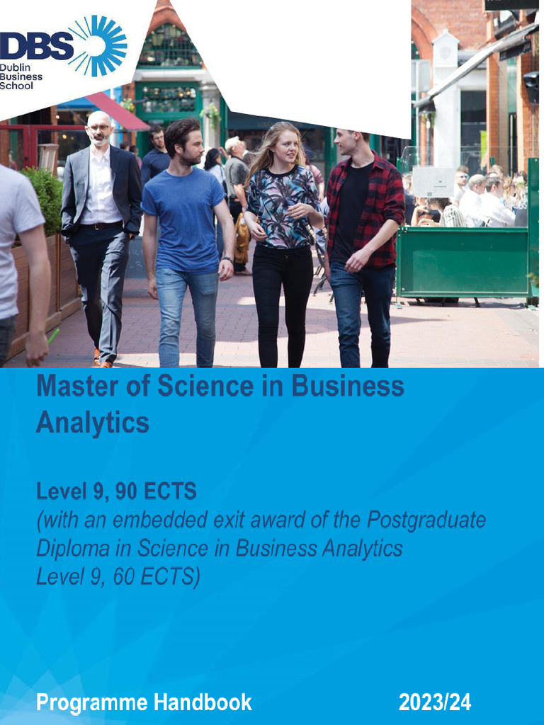 Dbs Programme Handbook Master of Science in Business Analytics 2324 | PDF | Analytics | Data ...