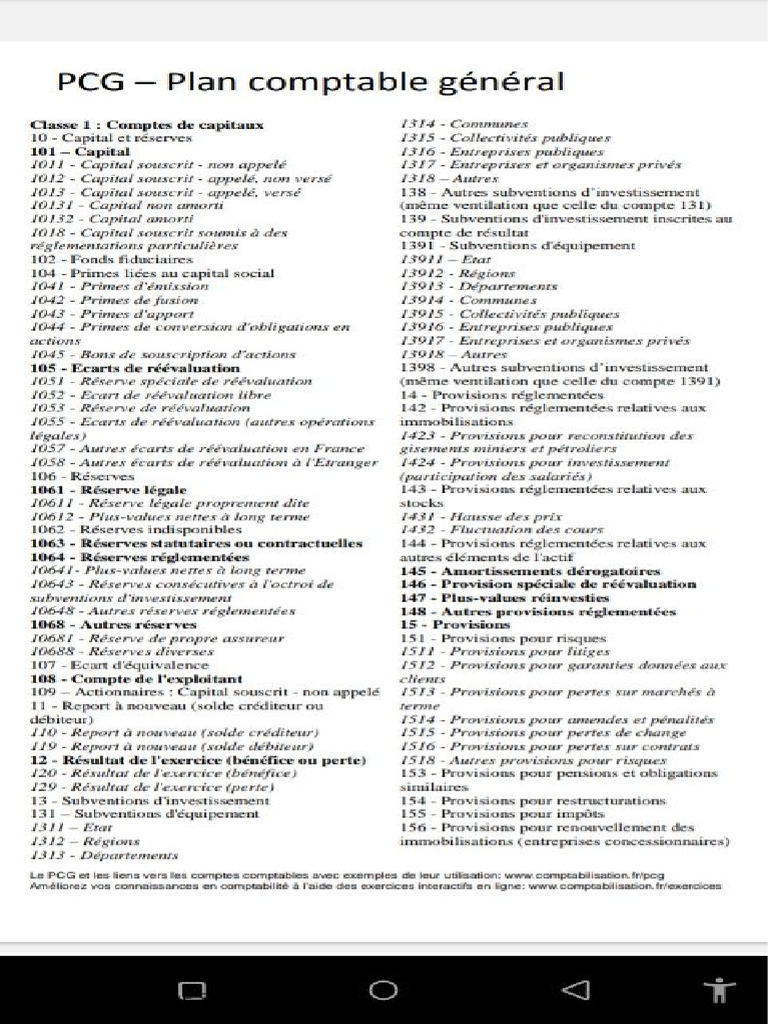 Plan Comptable 1 | PDF