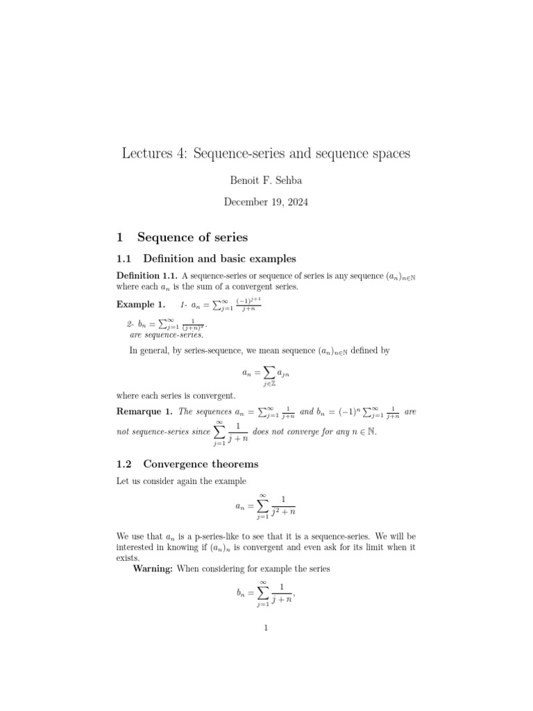 Lecture4 Sequence Series | PDF | Mathematical Relations | Functions And Mappings