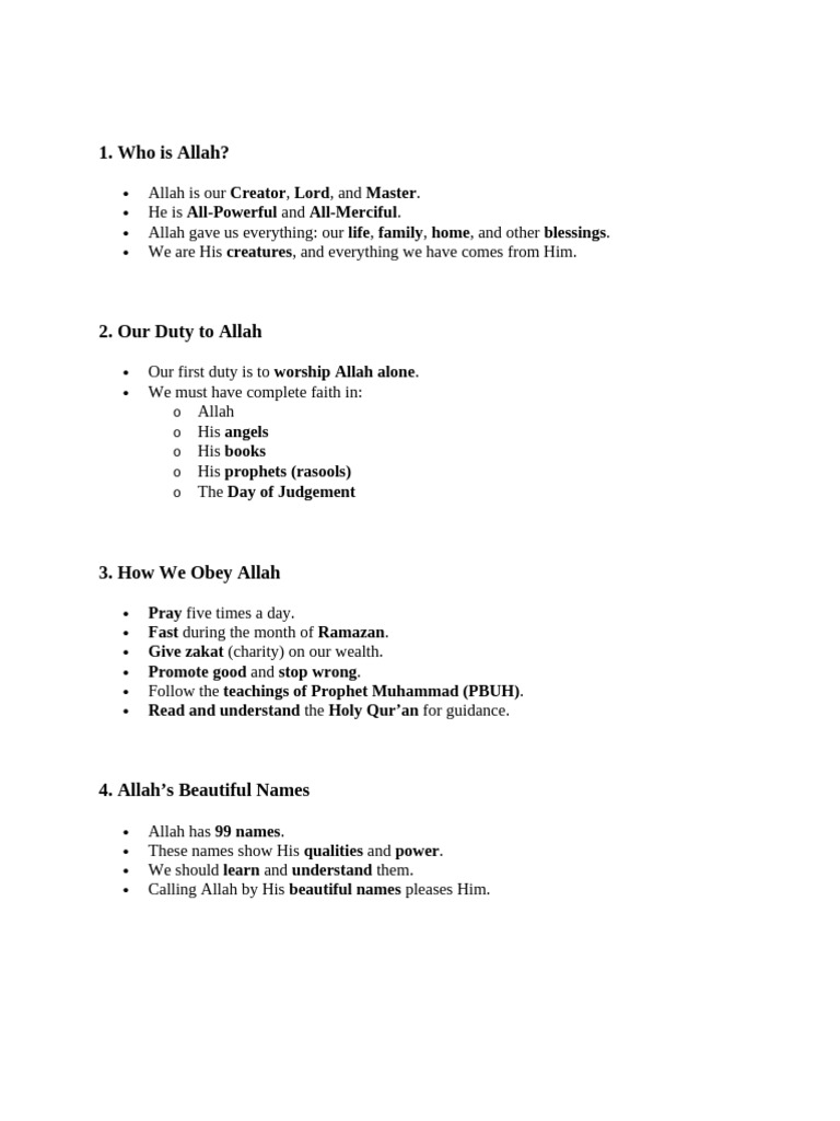 Islamiat Assignment: Understanding Allah | PDF