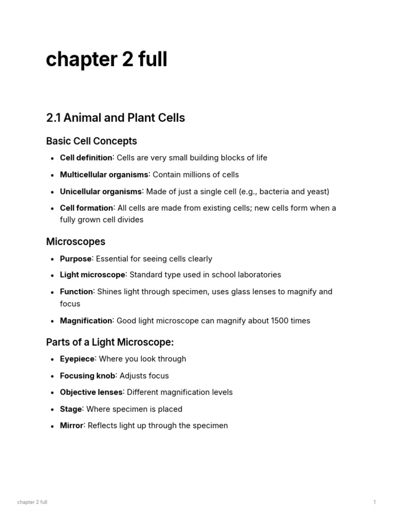 Animal and Plant Cell Structures | PDF | Cell (Biology) | Chloroplast