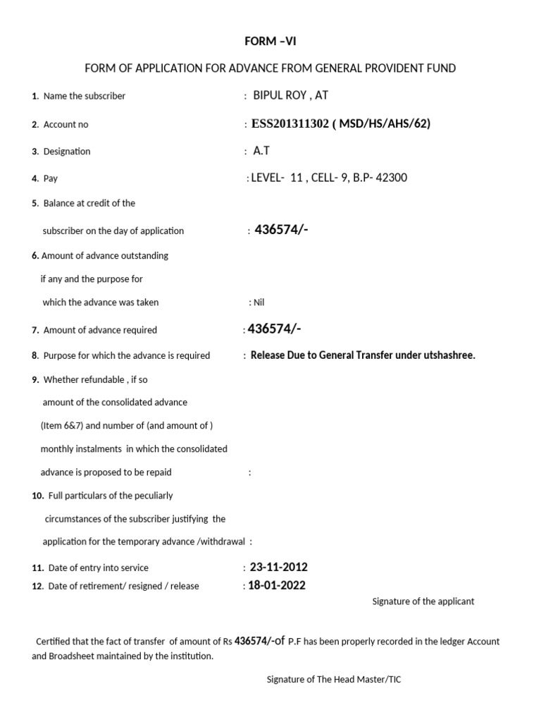 Form Vi | PDF