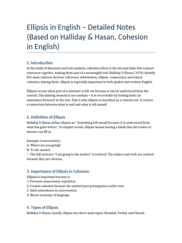 Understanding Ellipsis in English | PDF | Verb | Clause
