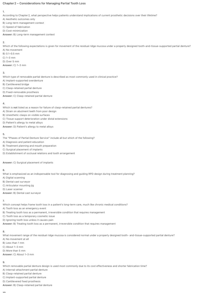 Managing Partial Tooth Loss: Key Insights | PDF | Dental Implant | Dentures