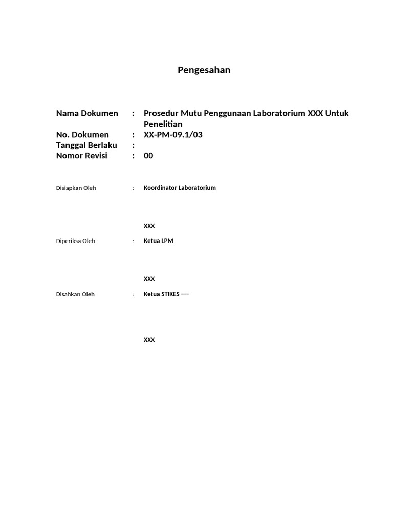 Prosedur Penggunaan Laboratorium Penelitian | PDF