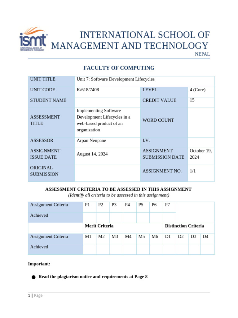 L4 - SDLC - August 14, 2024 - Arpan Neupane | PDF | Software ...
