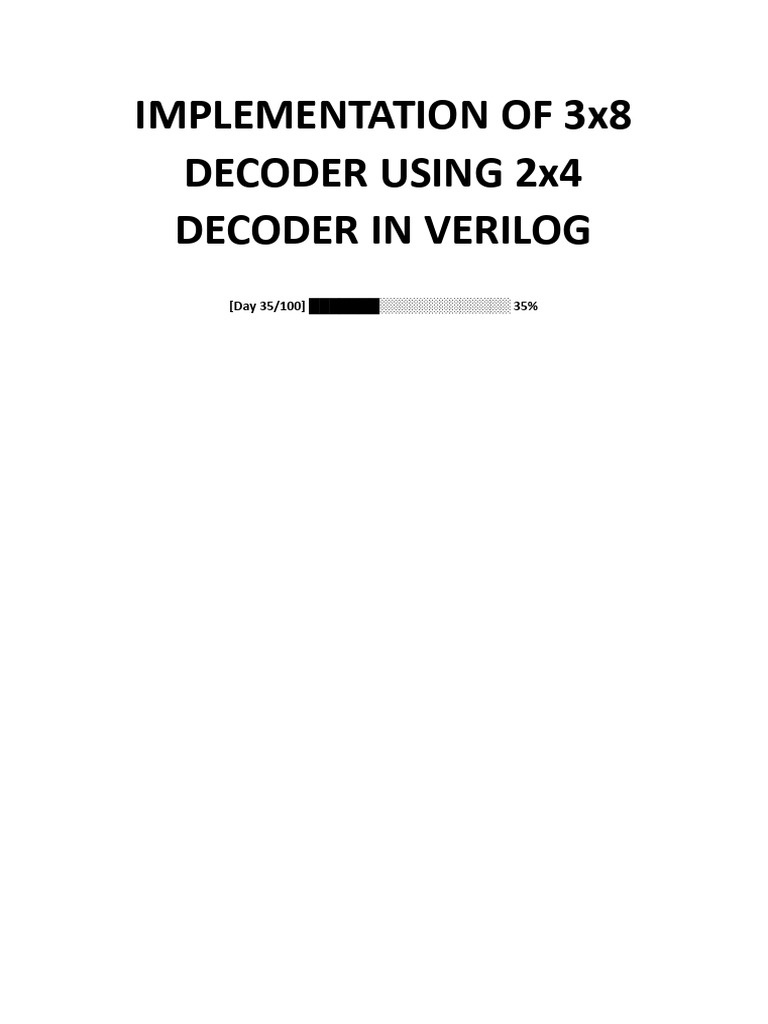 Implementation of 3x8 Decoder Using 2x4 Decoder in Verilog | PDF | Computer Engineering ...