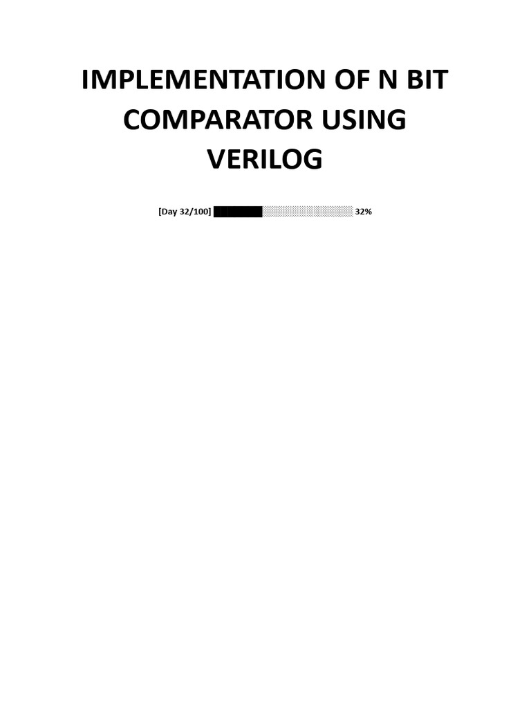 N-Bit Comparator Implementation in Verilog | PDF