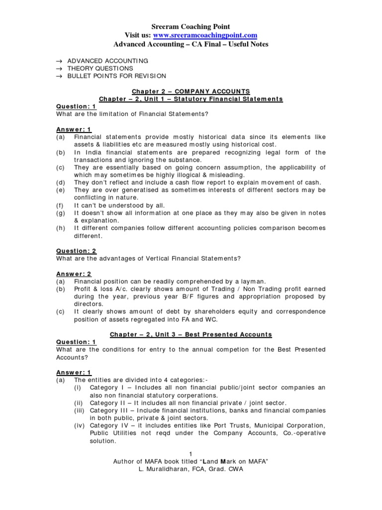 Advanced Accounting Notes | PDF | Goodwill (Accounting) | Valuation ...
