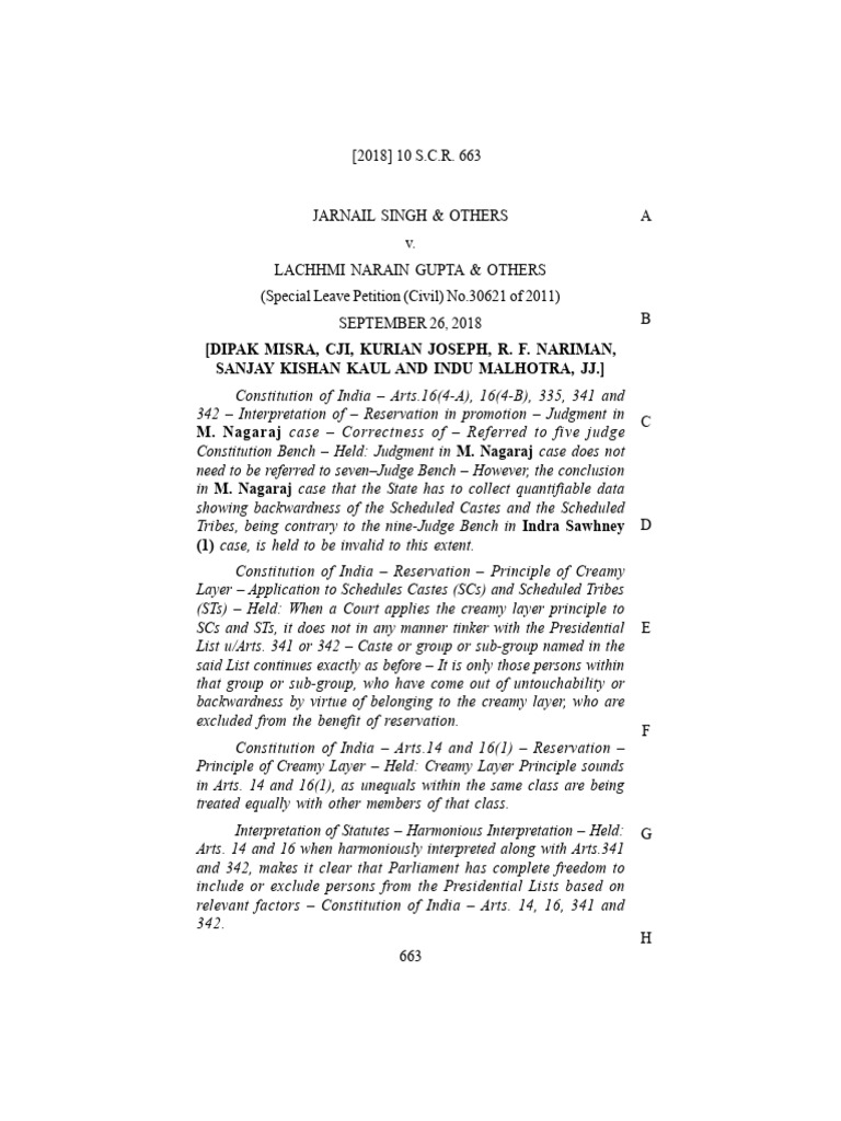 Jarnail Singh v. Lachhmi Narain Gupta | PDF | Politics Of India ...