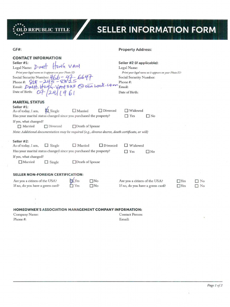 Seller Information | PDF